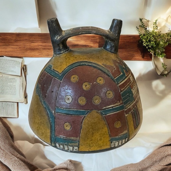 Vintage | Accents | Double Spout And Bridge Vessel Paracas With Incised ...